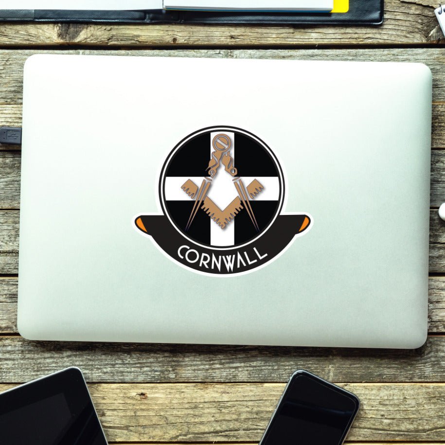 Cornwall Masonic Car Sticker | UV Laminated – Red Plume